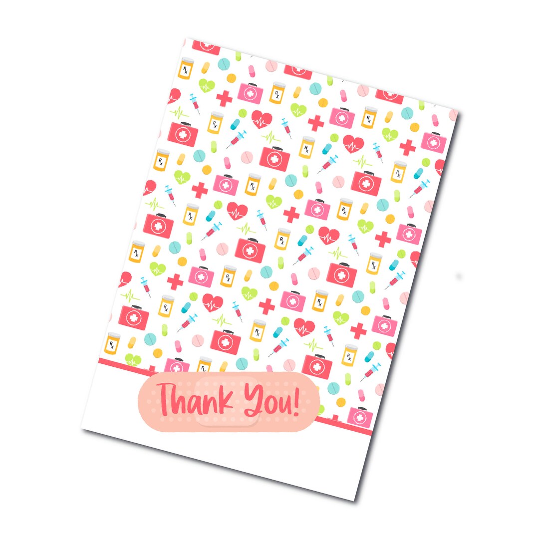 Printable Mini Cookie Card-thank You Medical 3.5 X 5 Thank You ...
