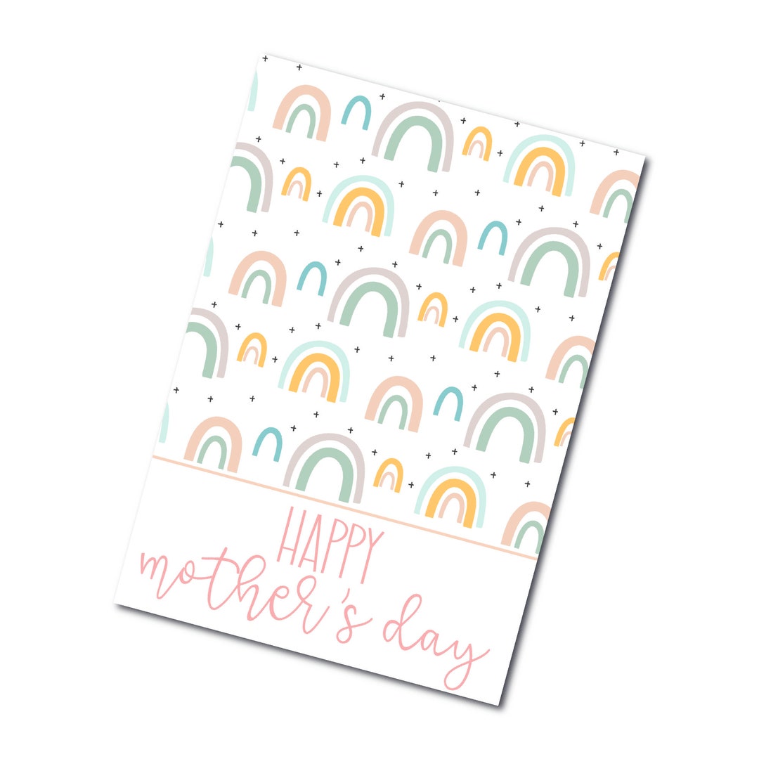 Mother's Day Printable Mini Cookie Card 3.5" X 5" - Rainbow - Etsy