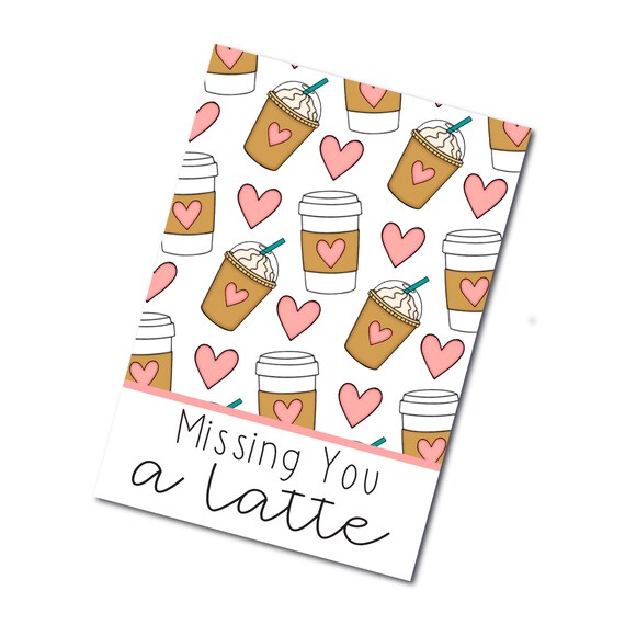 Missing You a Latte Printable Mini Cookie Cards 3.5 X | Etsy