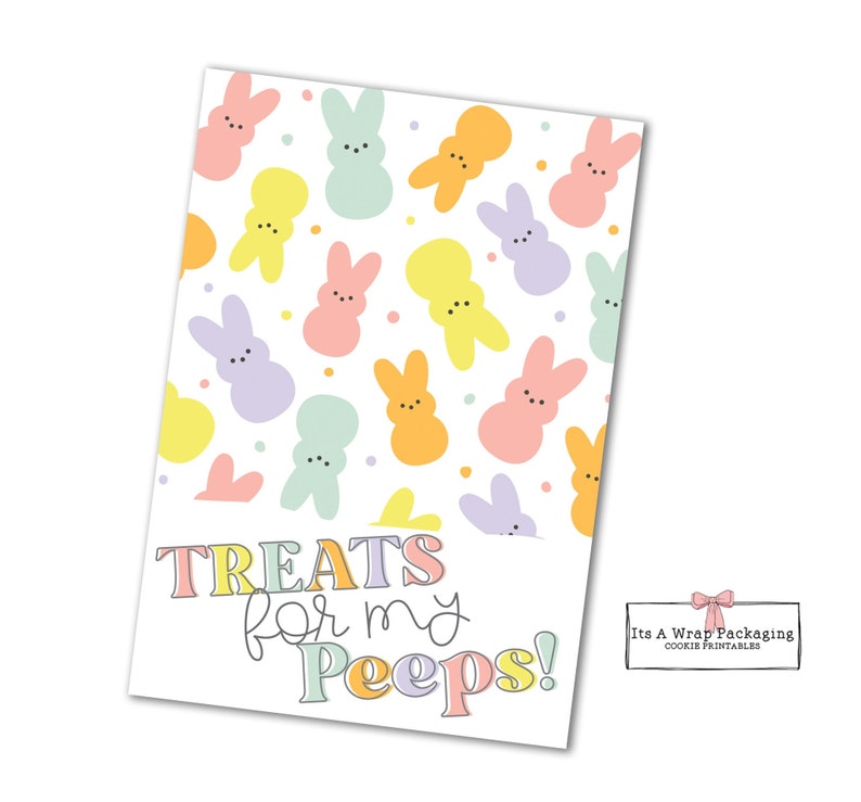 Easter Printable Cookie Card 3.5 X 5 treats for My Peeps Easter Cookie ...