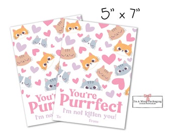 Kitten Valentine Card - Etsy