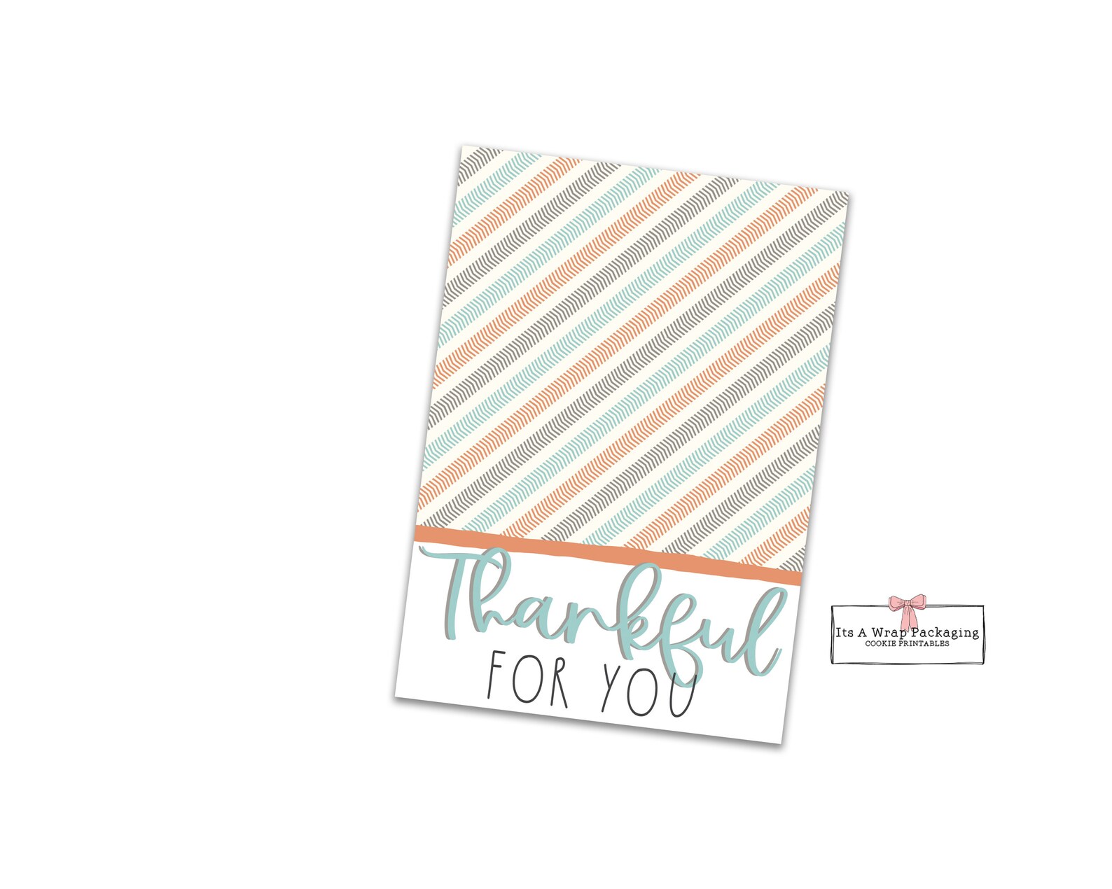 Thanksgiving Printable Mini Cookie Card 3.5" X 5" Thankful for You ...