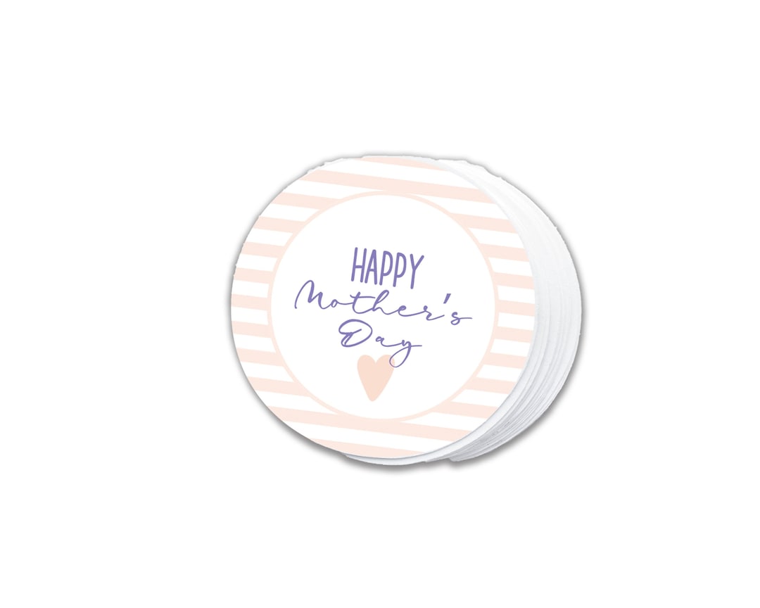 Mother's Day Printable Cookie Tag 2 Circle-pink and - Etsy