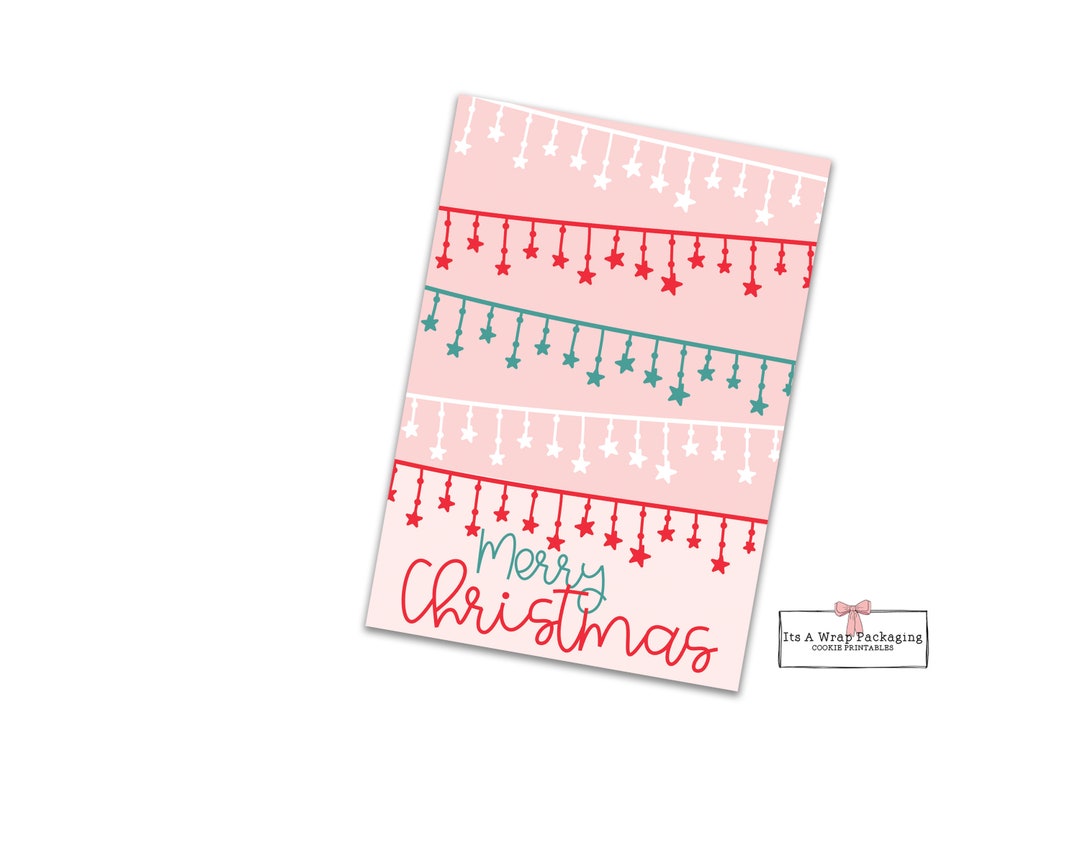 Christmas Printable Mini Cookie Card 3.5" X 5" - Christmas Cookie Tags ...
