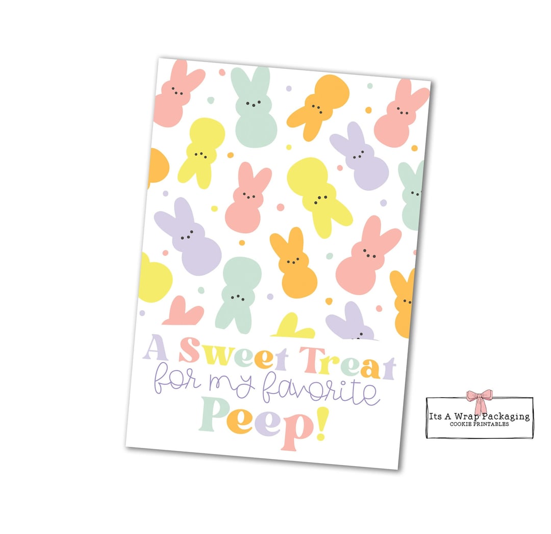 Easter Printable Cookie Card 3.5" X 5" -sweet Treats for My Peep Easter ...