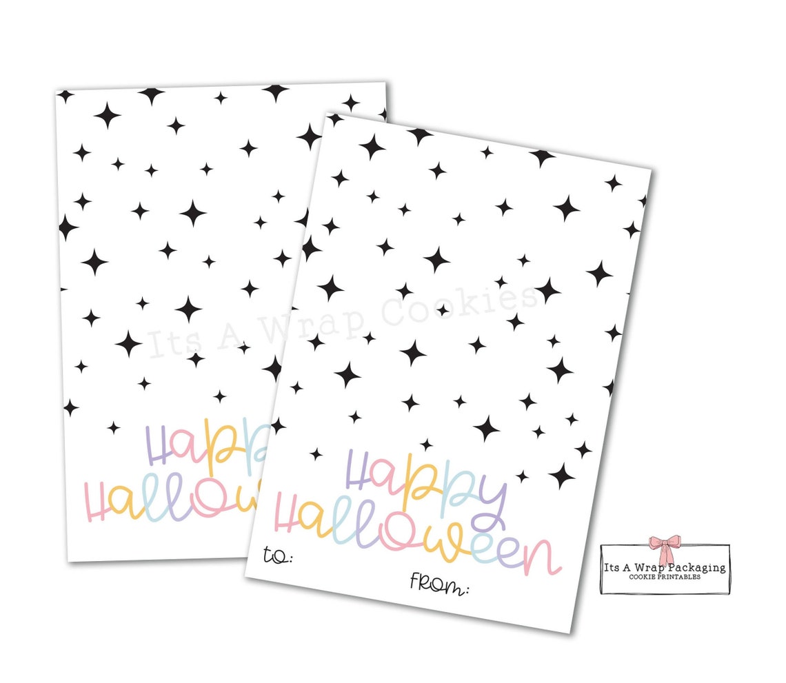 Halloween Cookie Card 3.5" X 5" - Stars Cookie Card, Cookie Card, Witch ...
