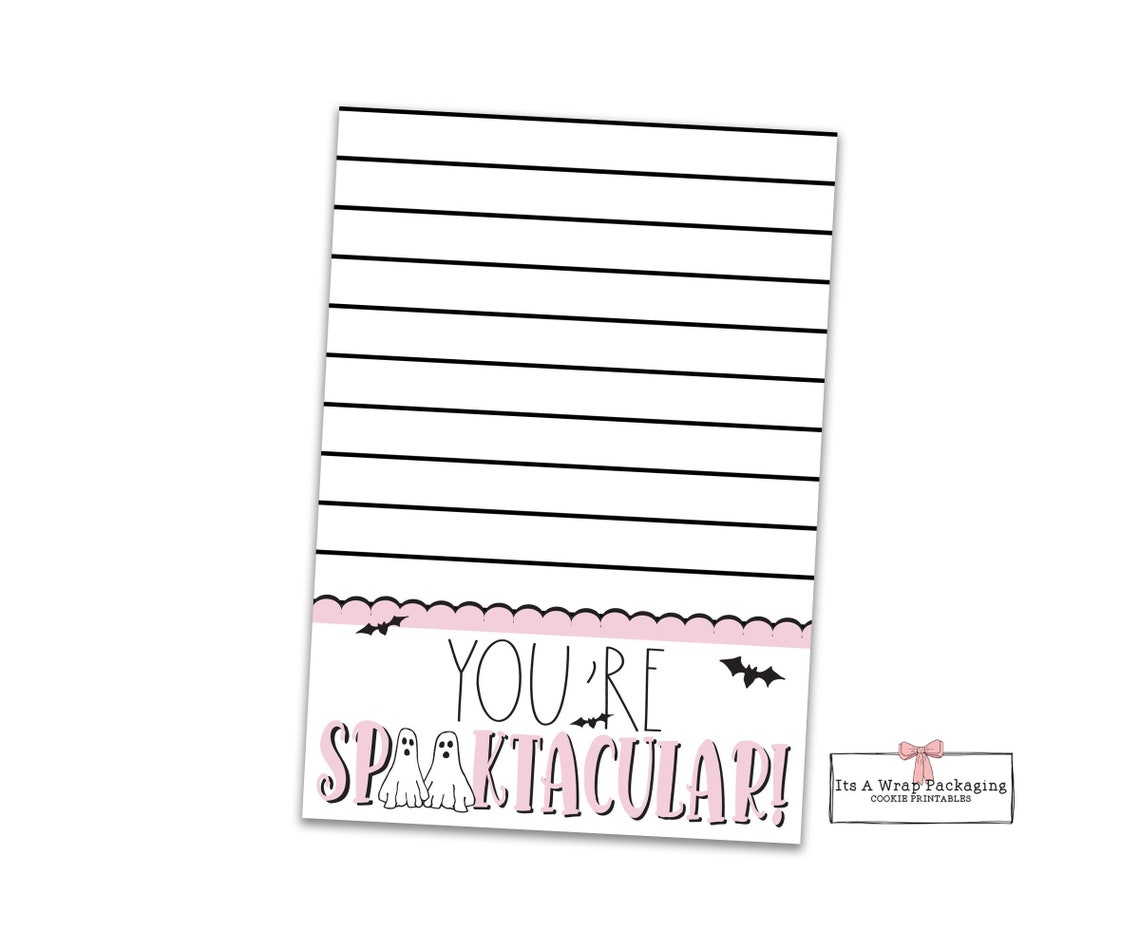Halloween Printable Mini Cookie Card 3.5" X 5" - You're Spooktacular ...
