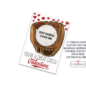 Valentines Printable Mini Cookie Card 3.5" X 5" -you're a Great Catch ...