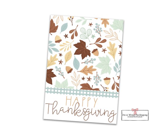 Happy Thanksgiving Printable Mini Cookie Card 3.5 X | Etsy