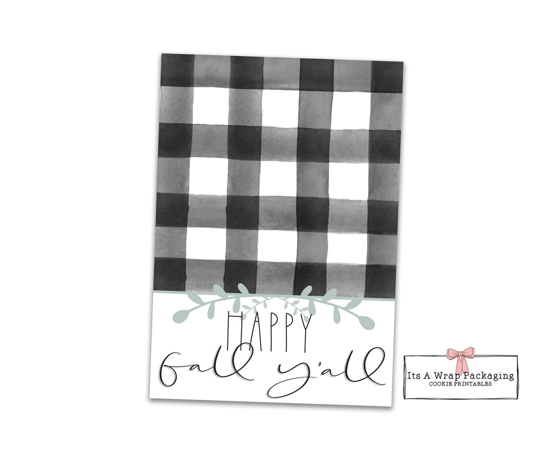 Happy Fall Y'all Printable Mini Cookie Card 3.5 X - Etsy