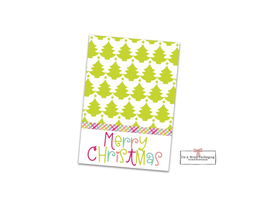 Christmas Cookie Printable Mini Cookie Card 3.5 X - Etsy