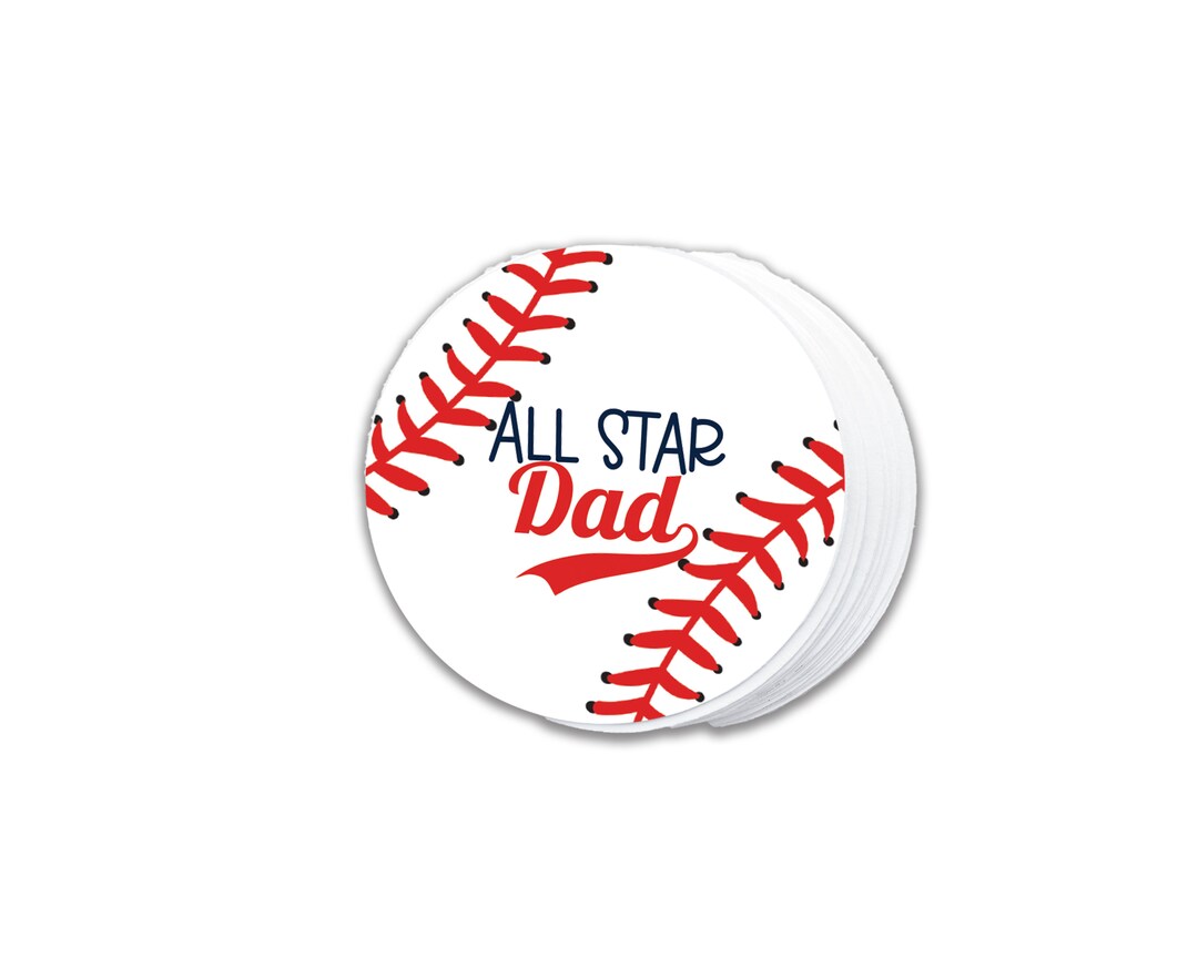 Father's Day Printable Cookie Tag -2" Circle- All Star Dad, Baseball ...