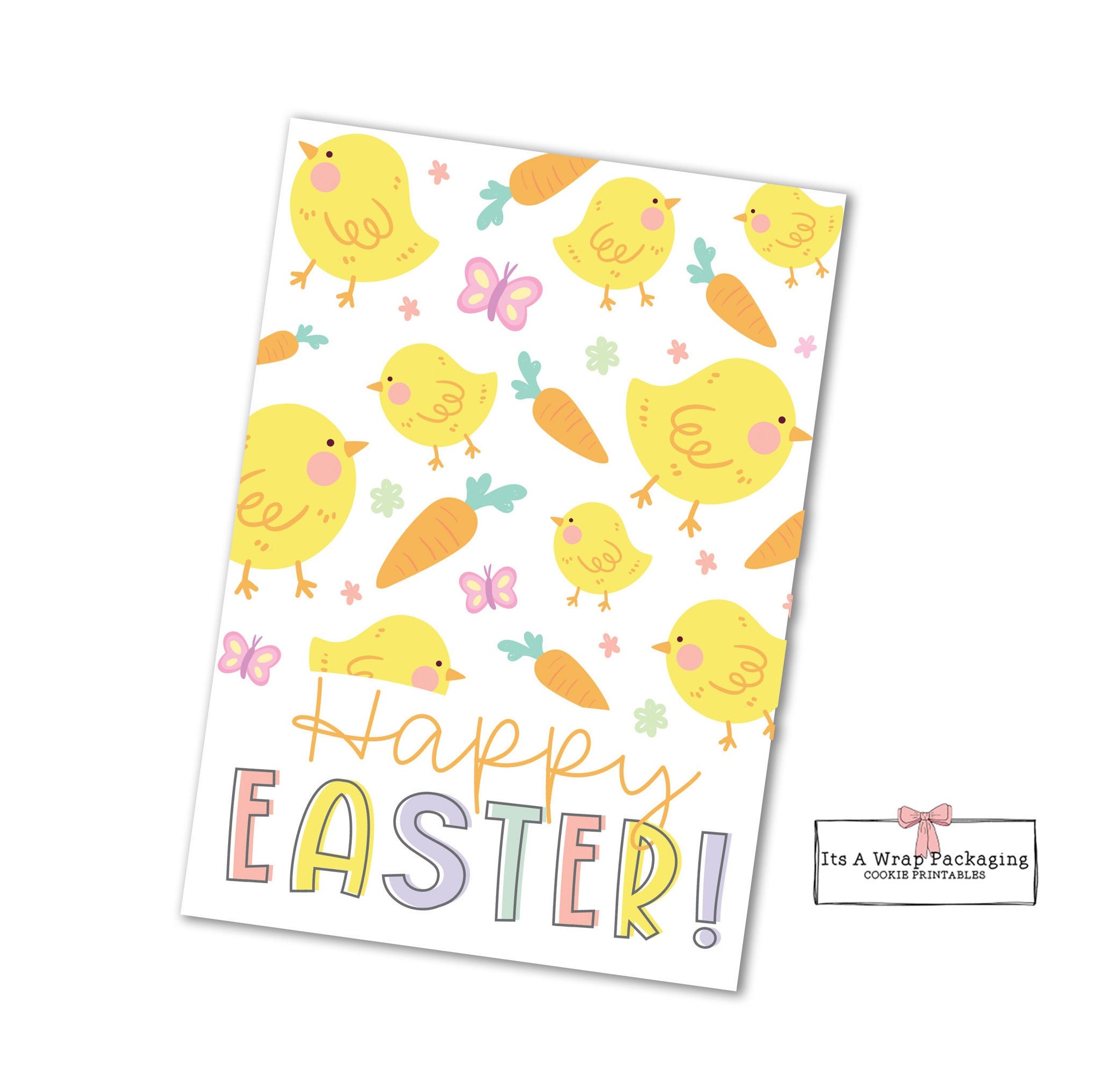 Easter Printable Cookie Card 3.5" X 5" -happy Easter Cookie Card ...