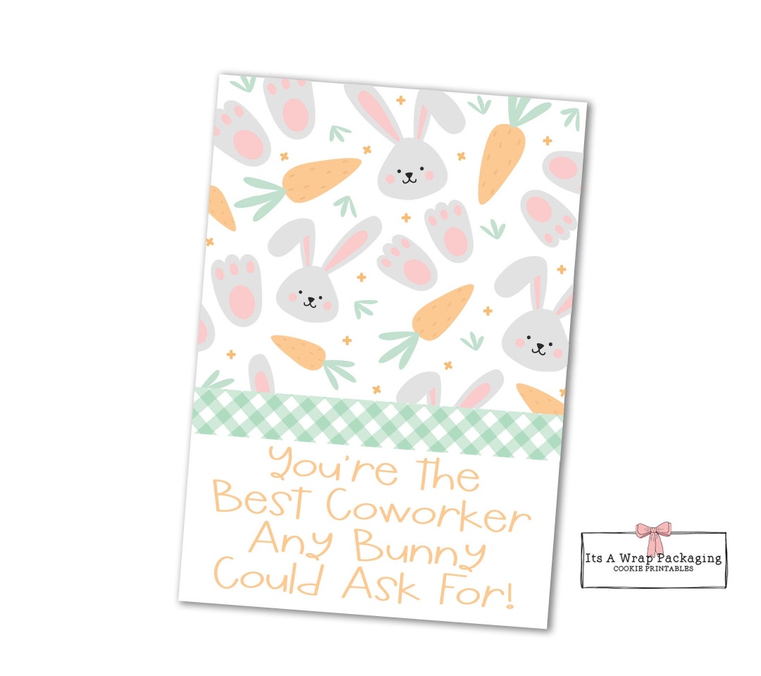 Easter Printable Cookie Card 3.5" X 5" -you're the Best Coworker Any ...