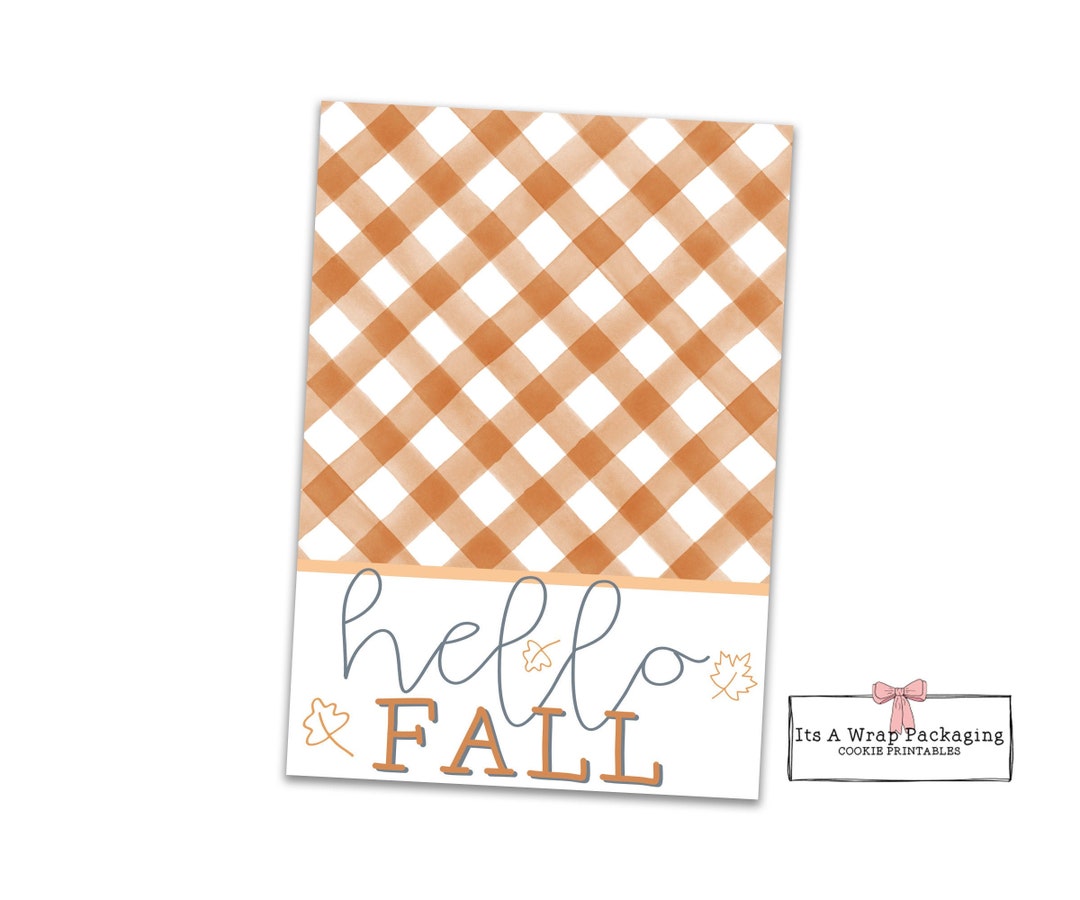 Hello Fall Printable Mini Cookie Card 3.5" X 5" - Fall, Latter, Coffee ...