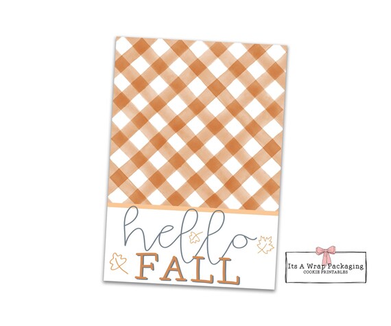 Hello Fall Printable Mini Cookie Card 3.5 X 5 | Etsy