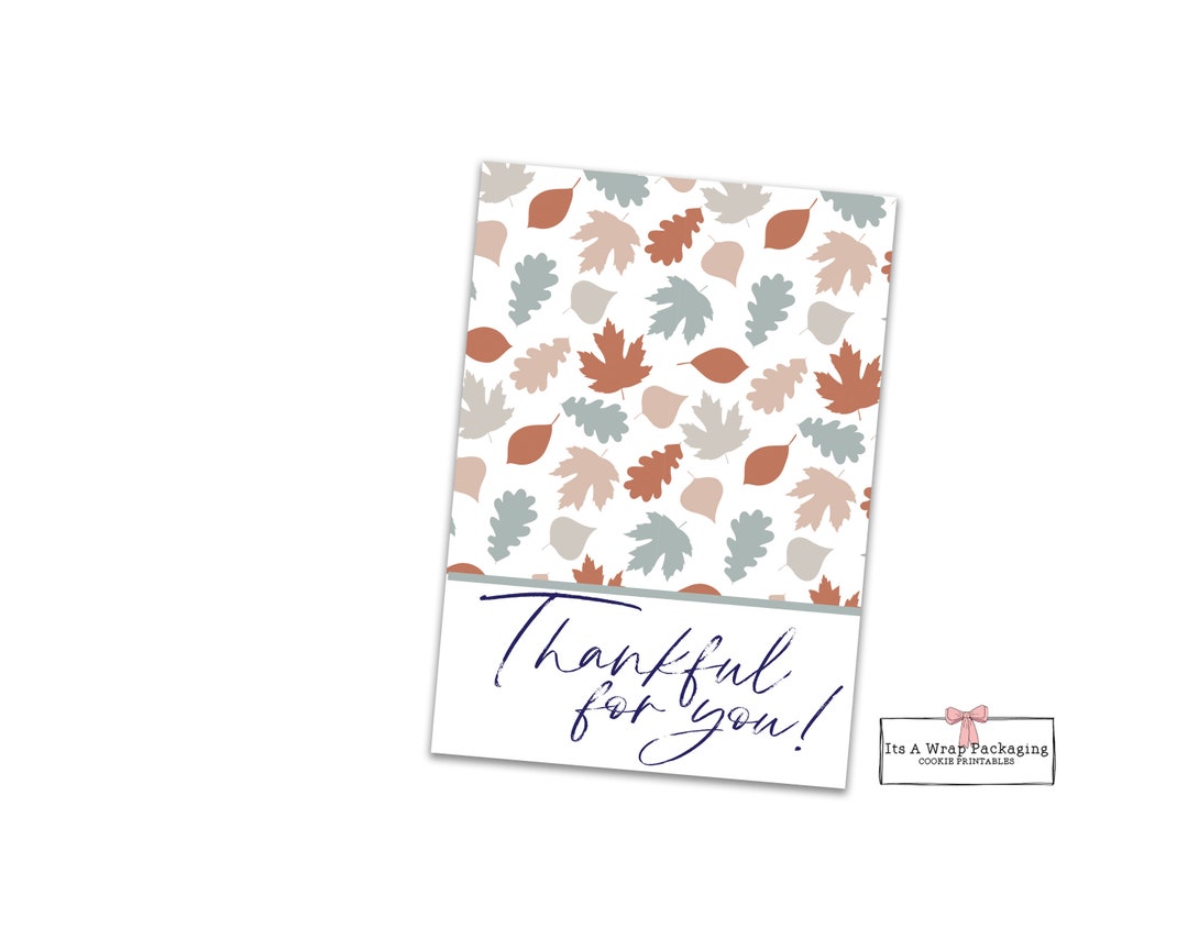 Thanksgiving Printable Mini Cookie Card 3.5" X 5" - Thankful for You ...