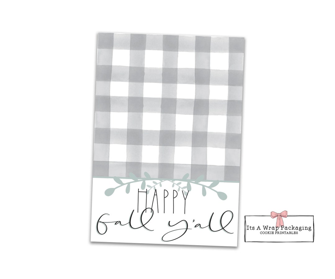 Happy Fall Y'all Printable Mini Cookie Card 3.5" X 5" - Fall, Latte ...