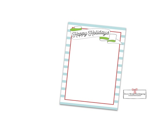 Happy Holidays Printable Mini Cookie Card 3.5 X 5 | Etsy