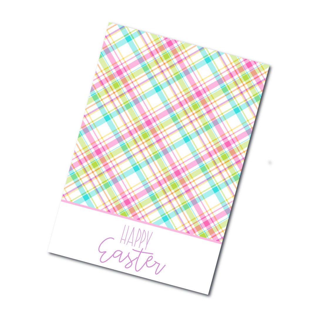 Printable Mini Cookie Card-3.5" X 5" Happy Easter Plaid - Etsy Australia
