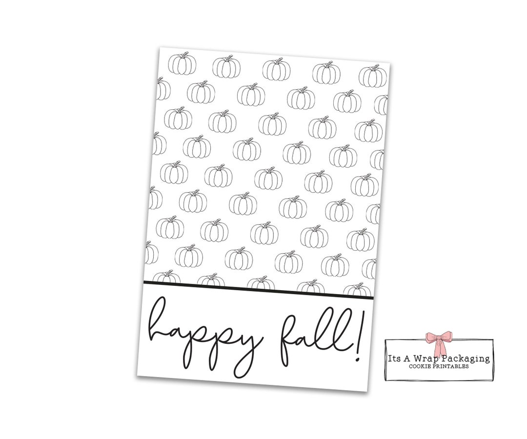 Hello Fall Printable Mini Cookie Card 3.5" X 5" - Fall, Latte, Coffee ...