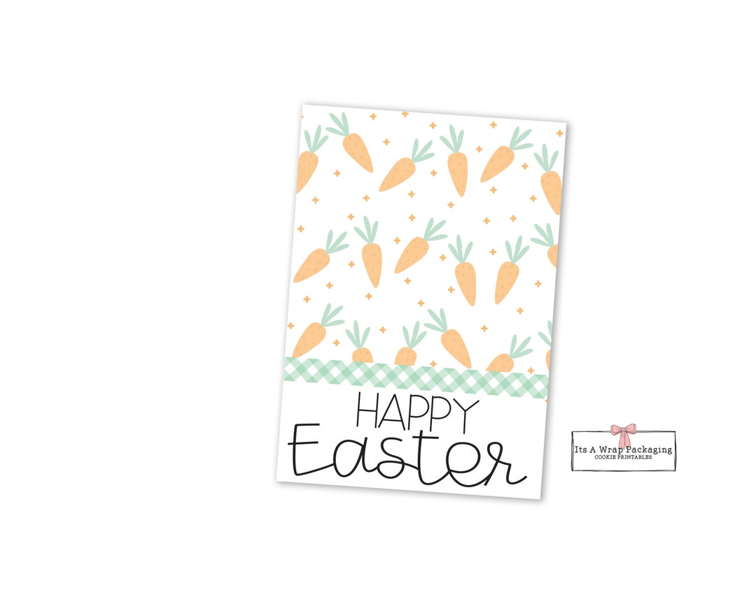 Easter Printable Cookie Card 3.5" X 5" -happy Easter Cookie Card ...