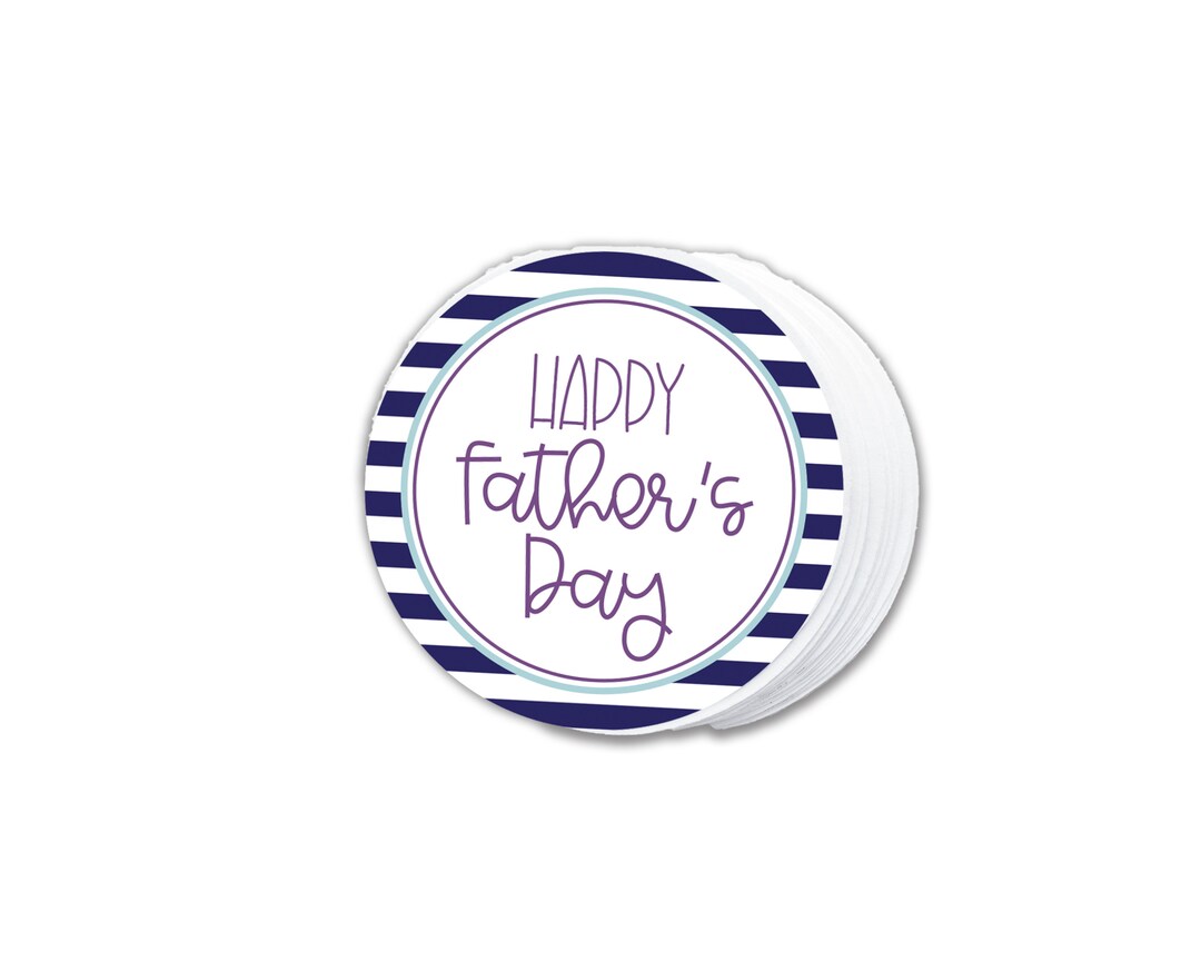 Father's Day Printable Cookie Tag- 2" Circle-dad, Blue and White Stripe ...