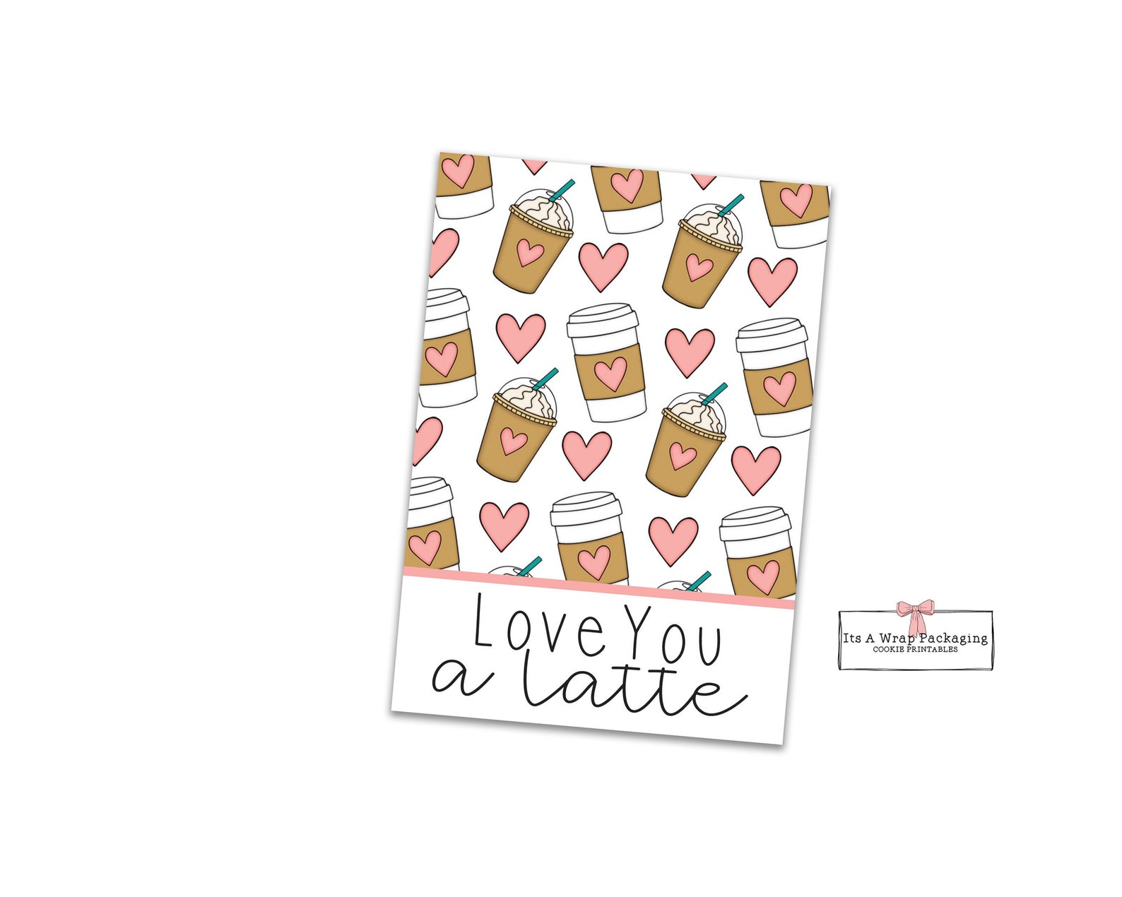 Valentines Printable Cookie Card 3.5 X 5 love You - Etsy