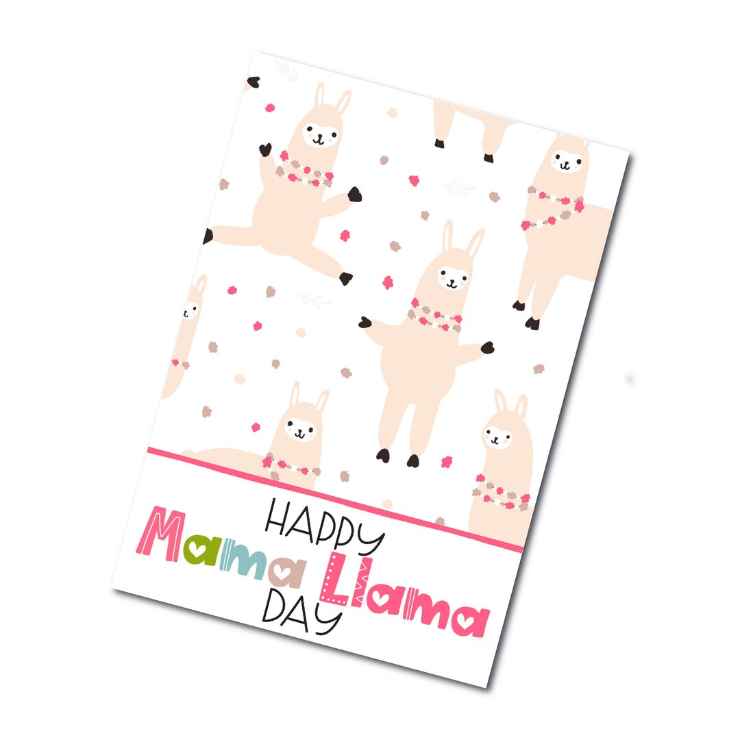 Mother's Day Mama Llama Printable Mini Cookie Cards 3.5" X 5" - Etsy