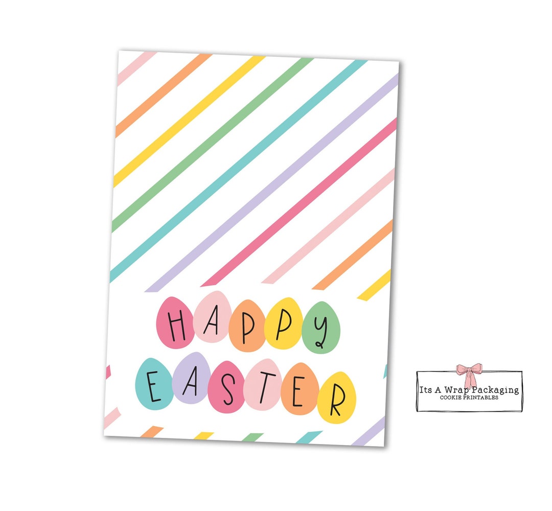 Easter Printable Cookie Card 3.5" X 5" -happy Easter Cookie Card ...