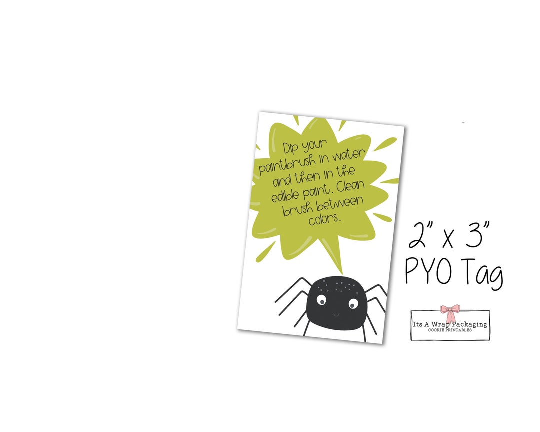 Halloween PYO Tag, druckbare 2 "X 3", malen Sie Ihren eigenen Cookie ...