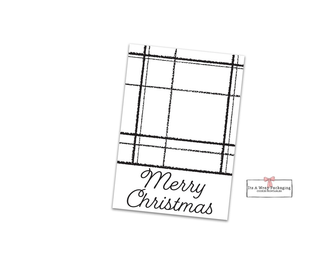 Merry Christmas Printable Mini Cookie Card 3.5" X 5" -christmas Cookie ...
