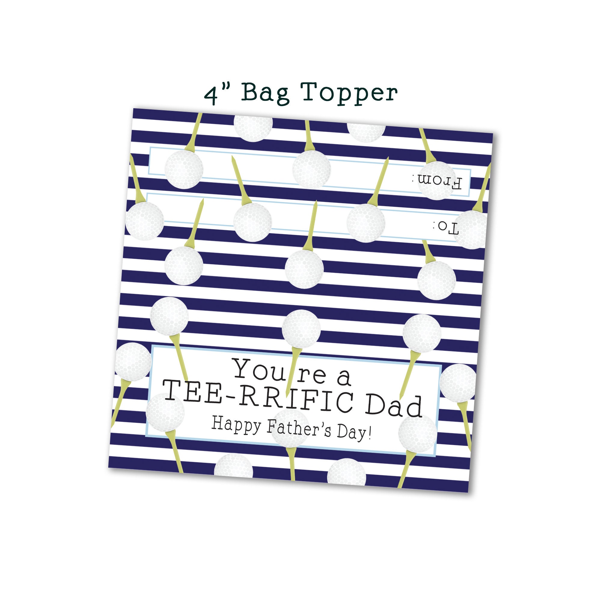 4 Printable You're a tee-rrific Dad-father's Day Bag Topper for Golf ...