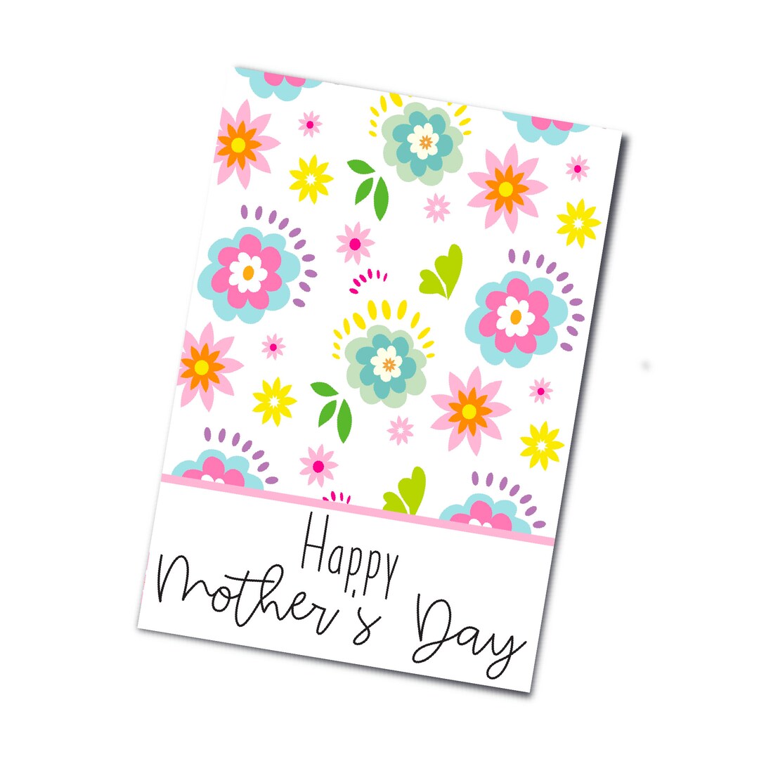 Mother's Day Printable Mini Cookie Card 3.5 X 5 Bright Flowers - Etsy
