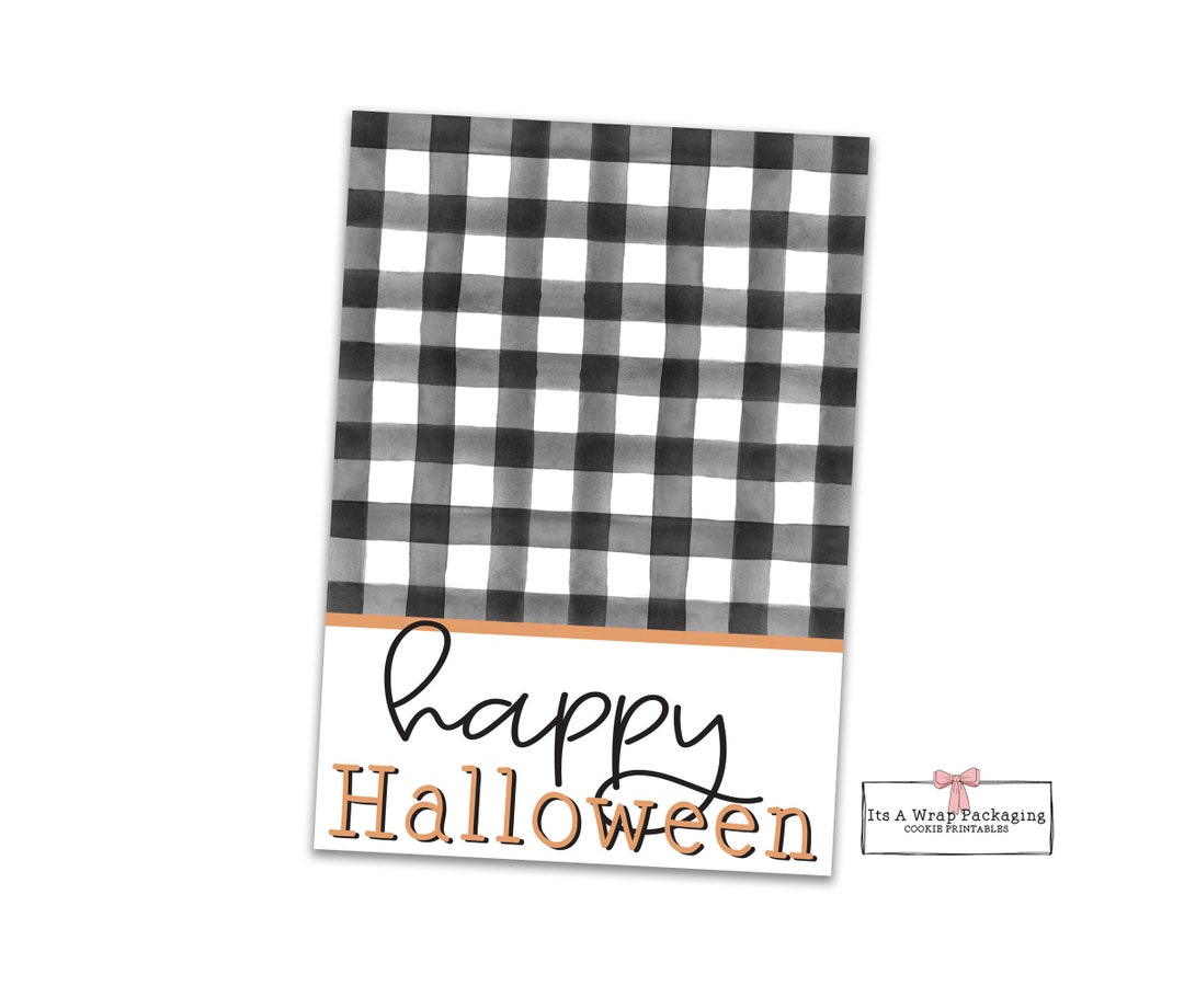 Happy Halloween Printable Mini Cookie Card 3.5" X 5" - Fall, Pumpkin ...