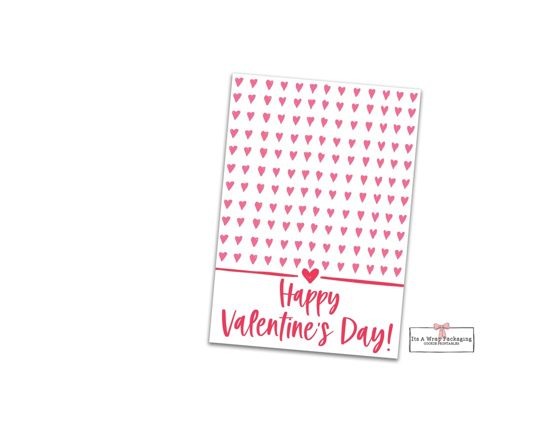 Valentines Printable Mini Cookie Card 3.5 X 5 valentines Cookie Tags ...