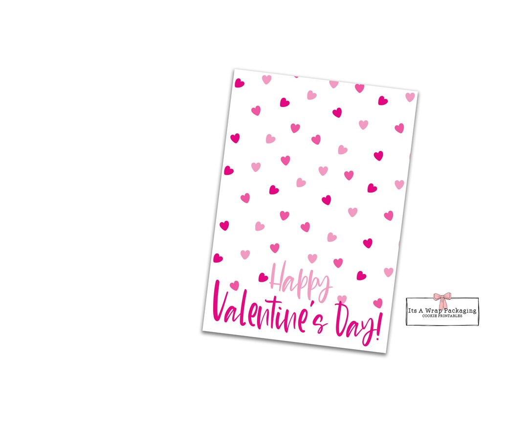 Valentines Printable Mini Cookie Card 3.5" X 5" -valentines Cookie Tags ...
