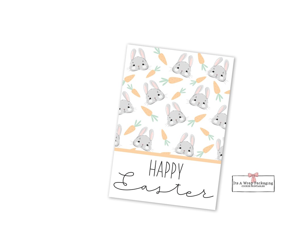 Easter Printable Cookie Card 3.5" X 5" -happy Easter Cookie Card ...
