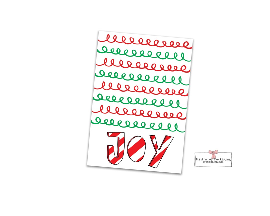 Christmas Printable Mini Cookie Card 3.5" X 5" - Cookie Packaging ...