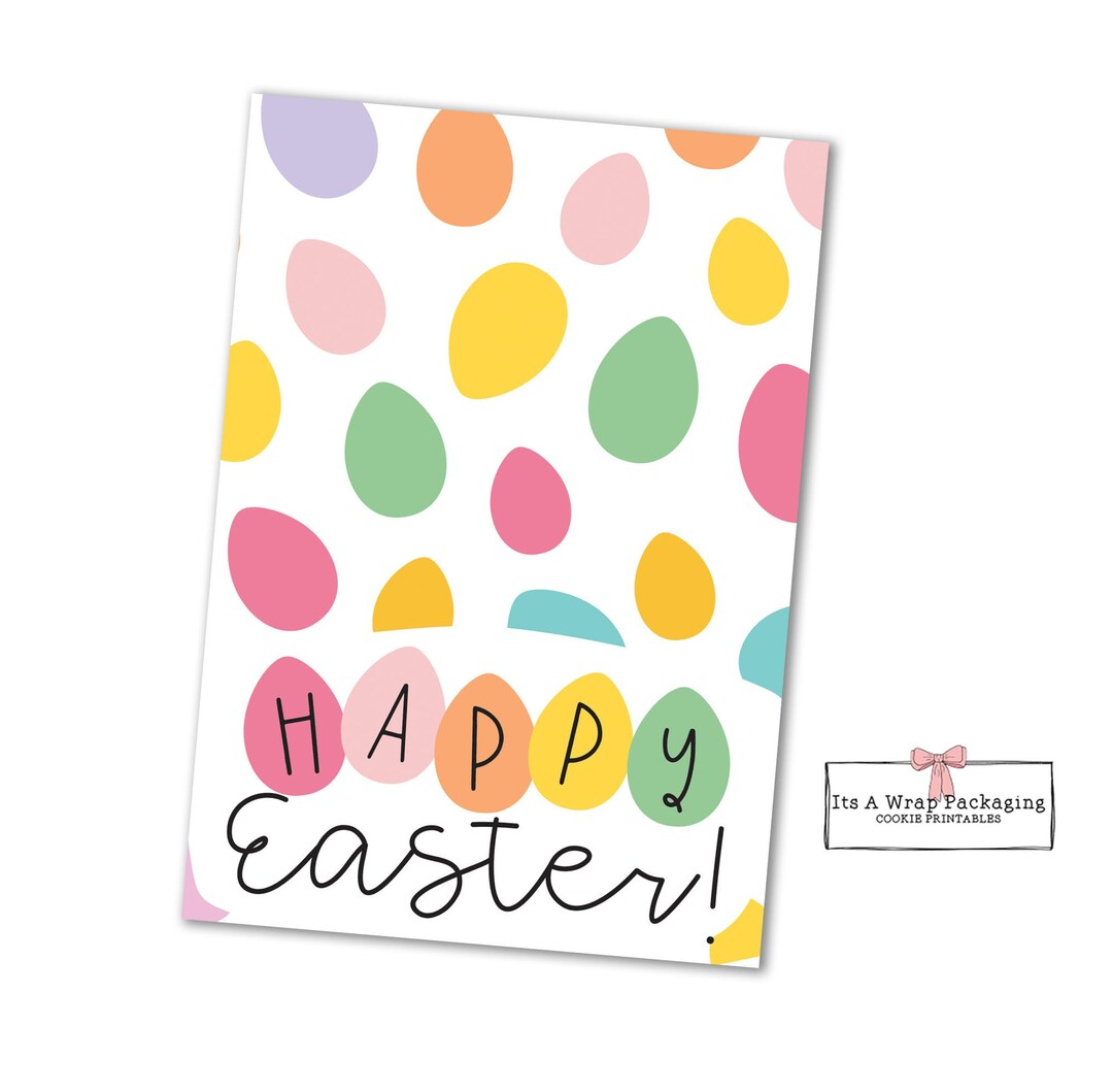 Easter Printable Cookie Card 3.5" X 5" -happy Easter Cookie Card ...