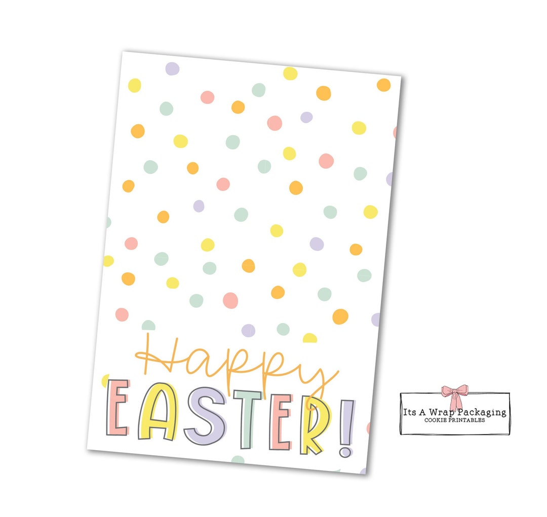 Easter Printable Cookie Card 3.5" X 5" -happy Easter Cookie Card ...