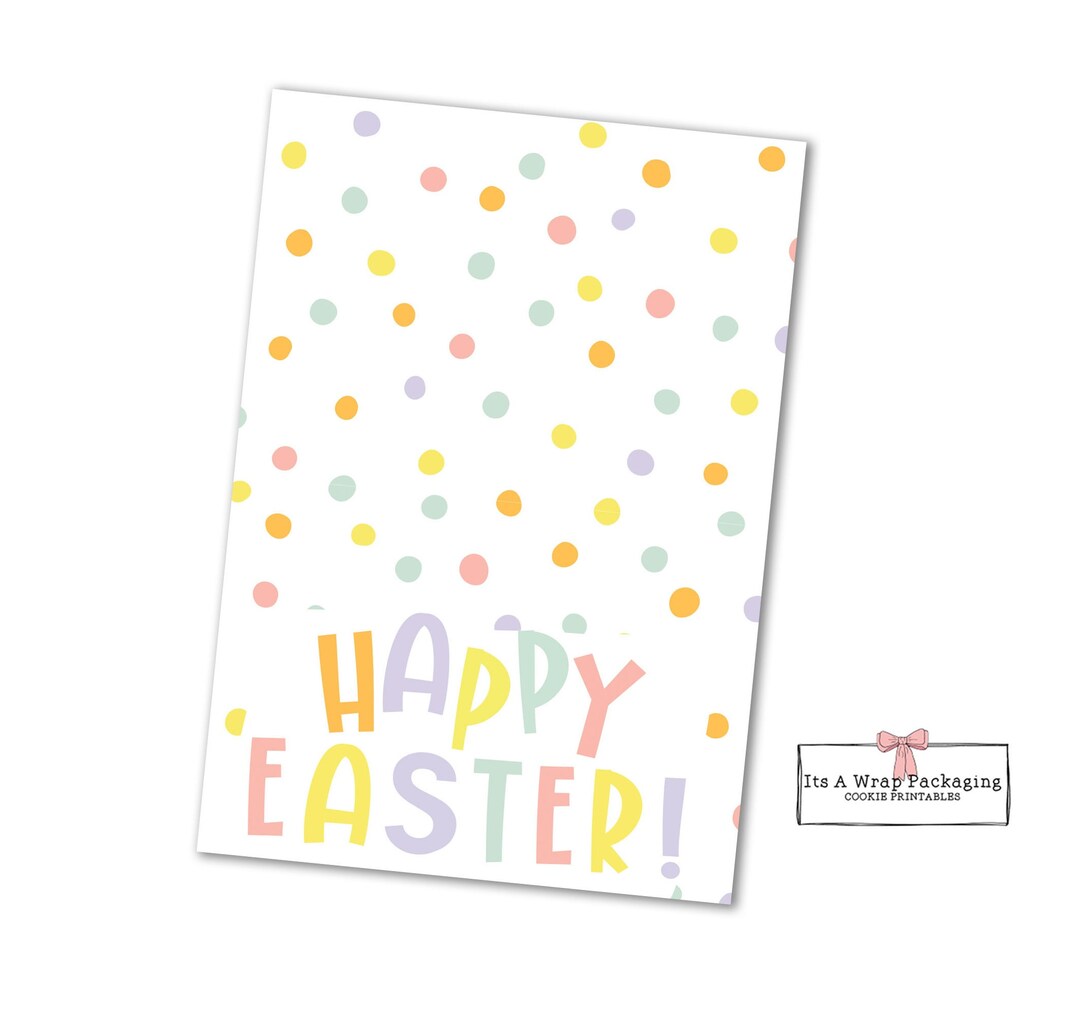 Easter Printable Cookie Card 3.5" X 5" -happy Easter Cookie Card ...