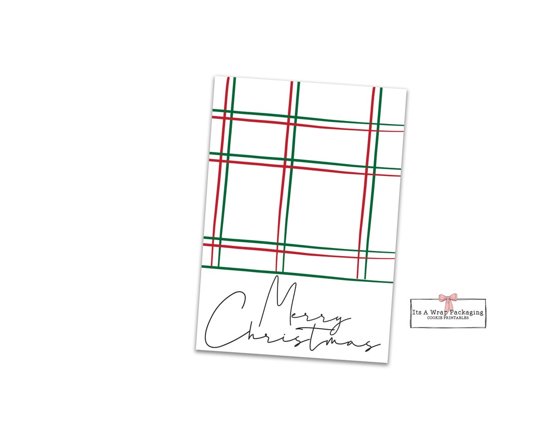 Merry Christmas Printable Mini Cookie Card 3.5 X 5 - Etsy