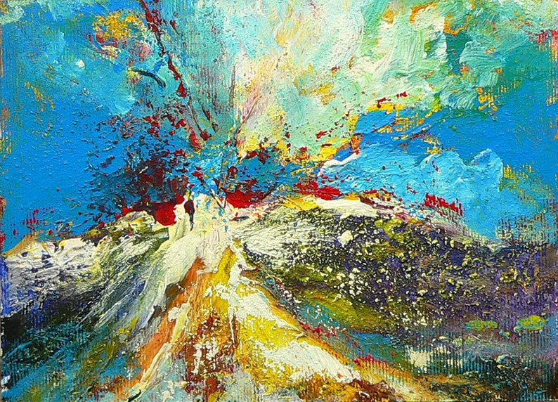 Volcano Eruption - Abstract Oil Painting - Etsy