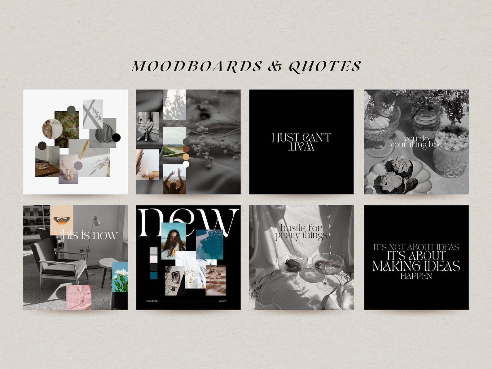 Black Art Deco Instagram Template for Canva Retro Feed - Etsy