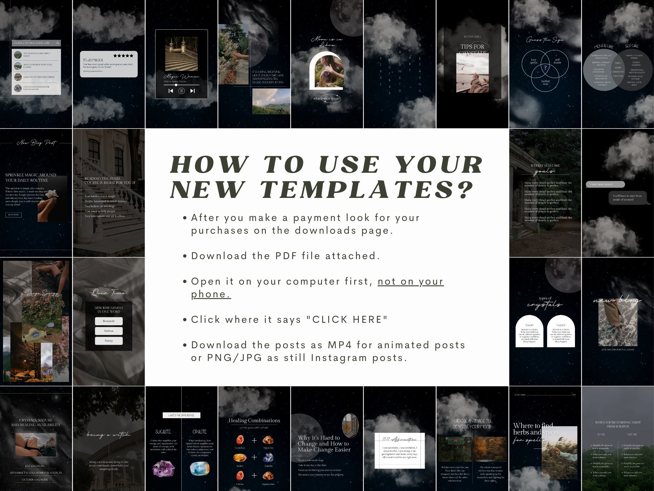 Witchy Instagram Bundle: Spiritual Posts Magical Instagram Stories ...