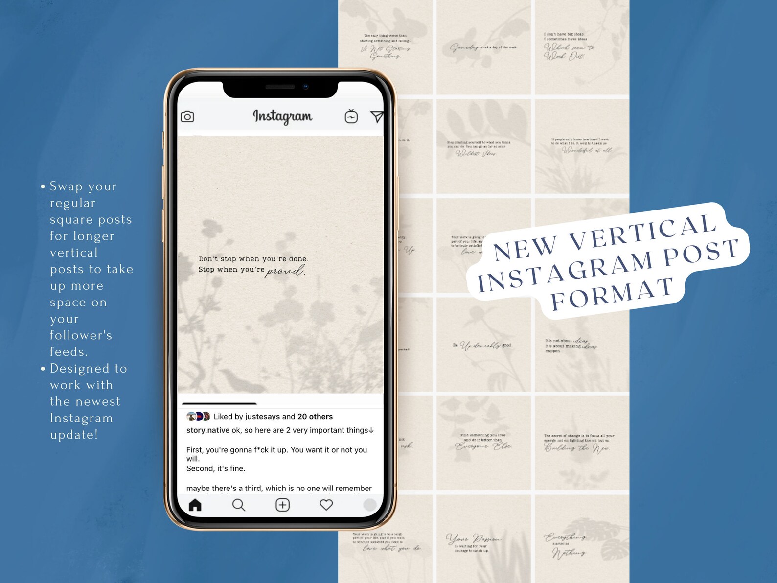 Vintage Typewriter Instagram Quote Template, Rustic Paper Handwritten ...