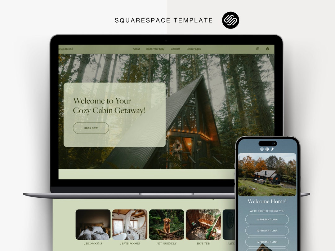 Airbnb Website, Short Term Rental Website, Squarespace Website, VRBO ...