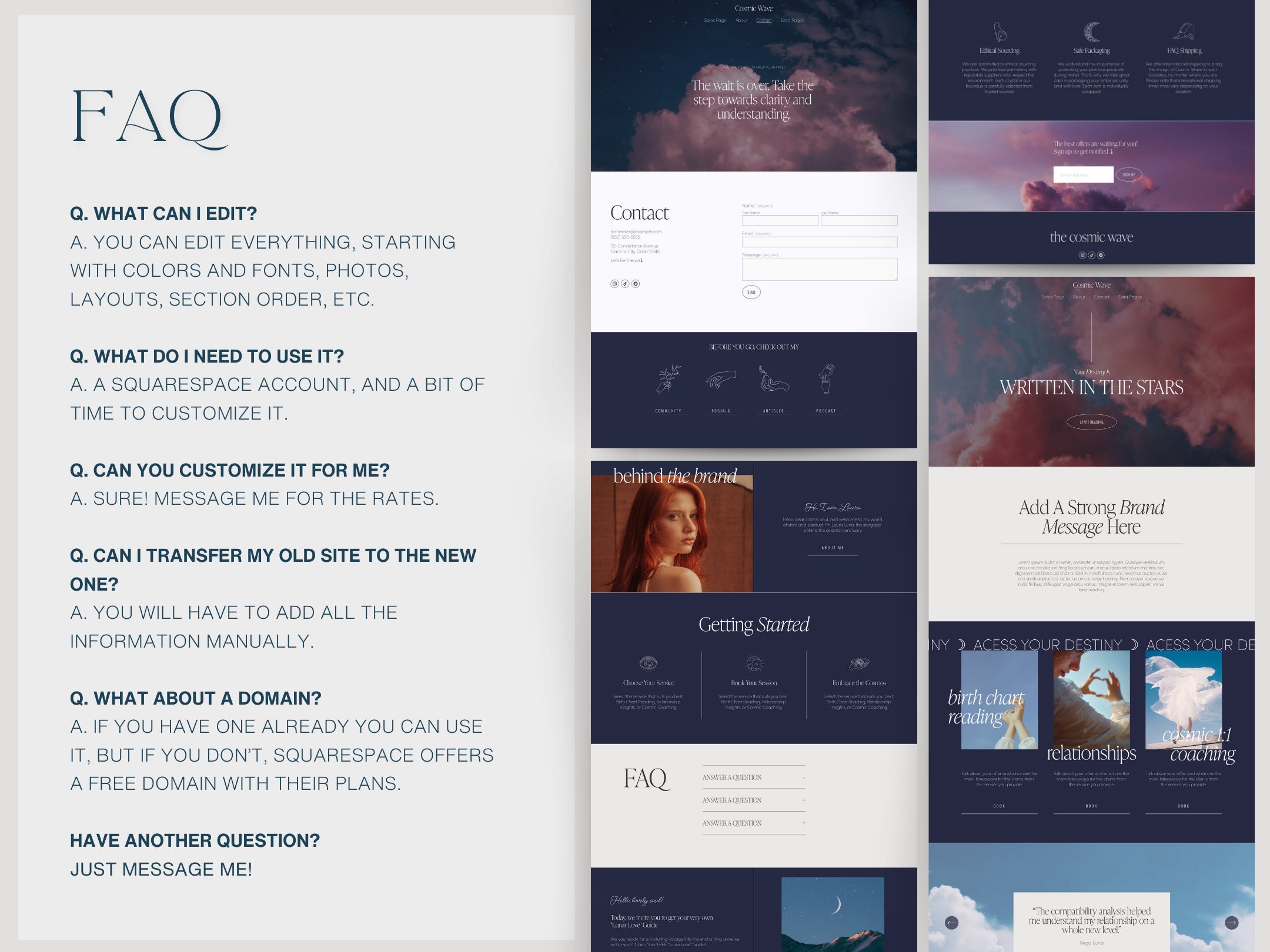 Astrology Website, Astrology Template, Mystic Website, Squarespace ...
