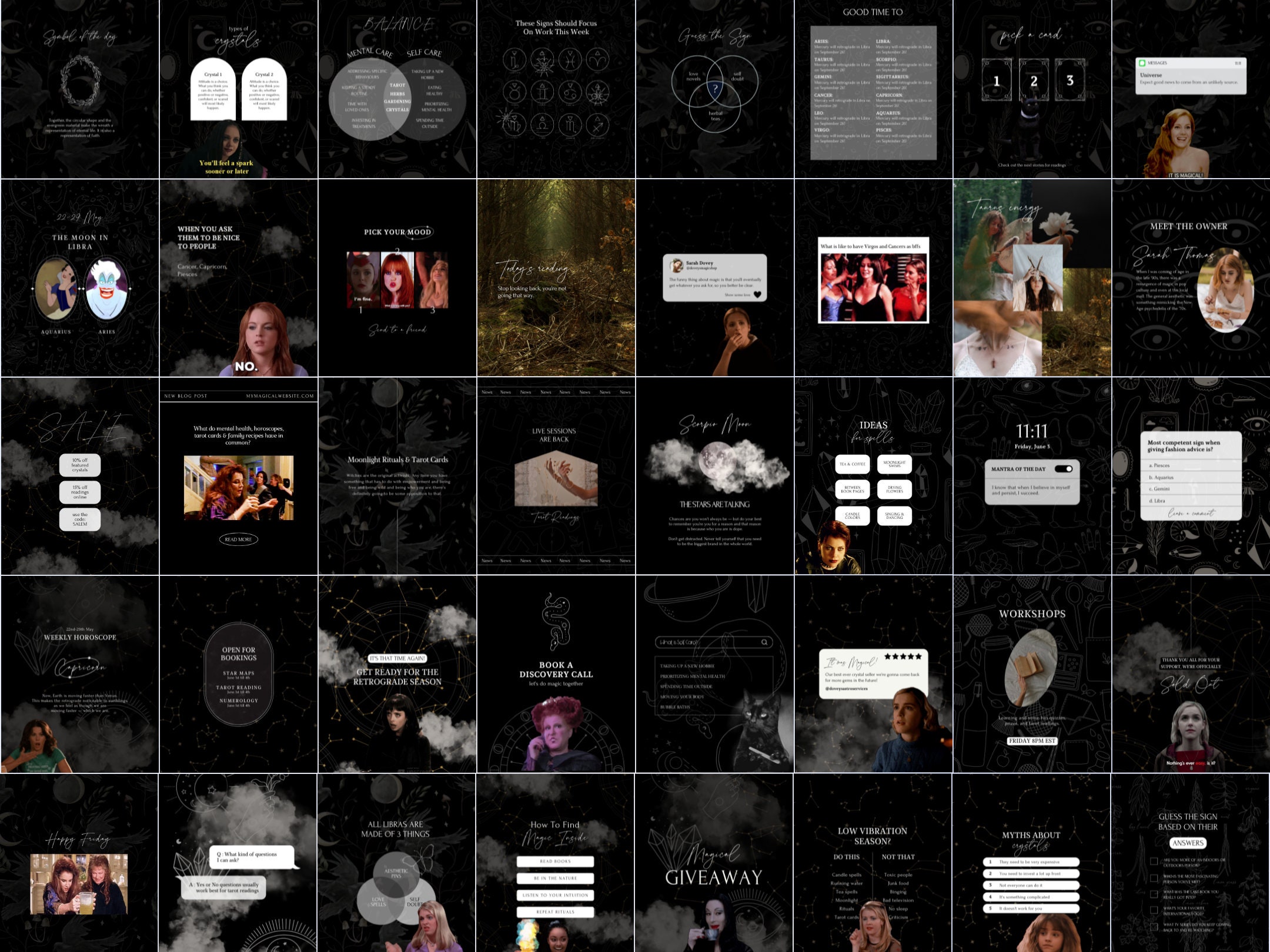 Mystic Instagram, Astrology Template, Spiritual Template, Spiritual ...